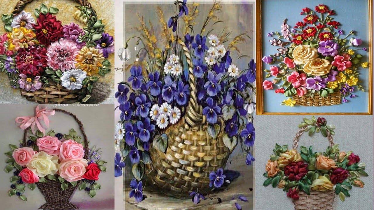 Ribbon hand embroidery designs/letest hand embroidery ribbon work ...