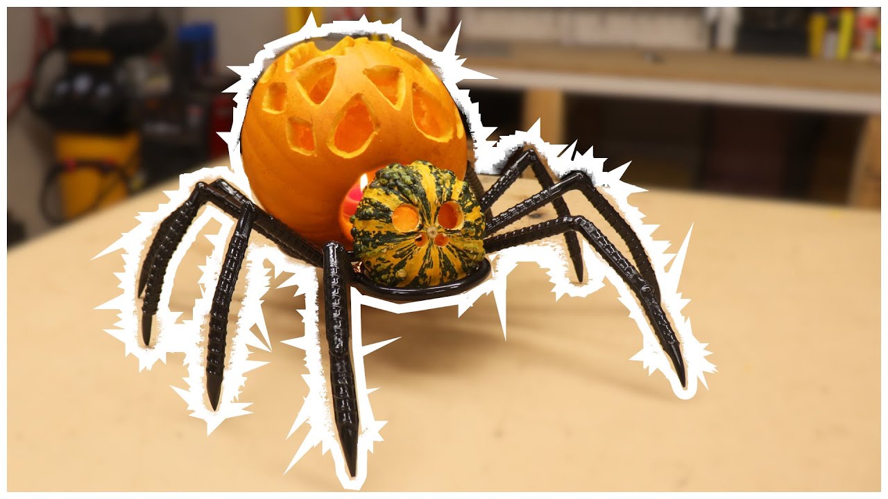Making Spooky Halloween Pumpkin Spider - YouTube