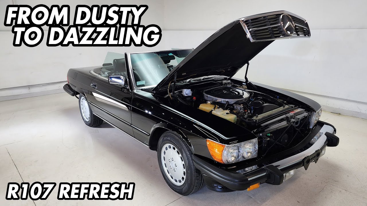 R107 Black Beauty Mercedes 560SL Dry Ice Cleaning, Paint Correction ...
