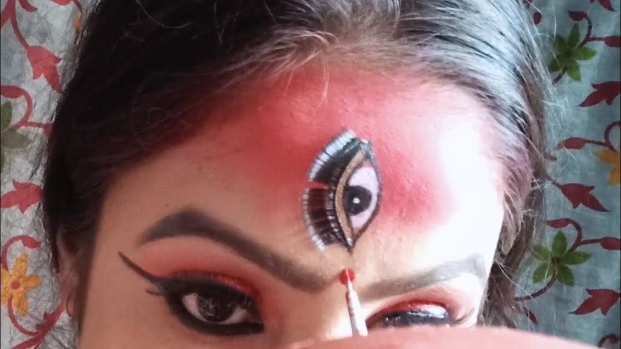 MAA DURGA MAKEOVER | Navratri Special Makeup Look | Maa Durga Inspired ...