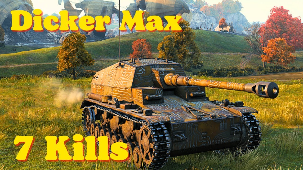 World of tanks Dicker Max - 1,8 K Damage 7 Kills, wot replays - YouTube