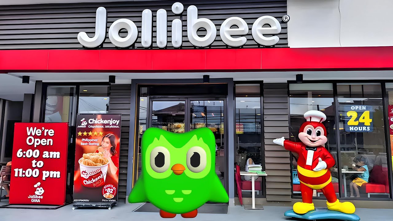 Mini Duolingo at Jollibee! | Tiny Owl’s Fast Food Adventure - YouTube