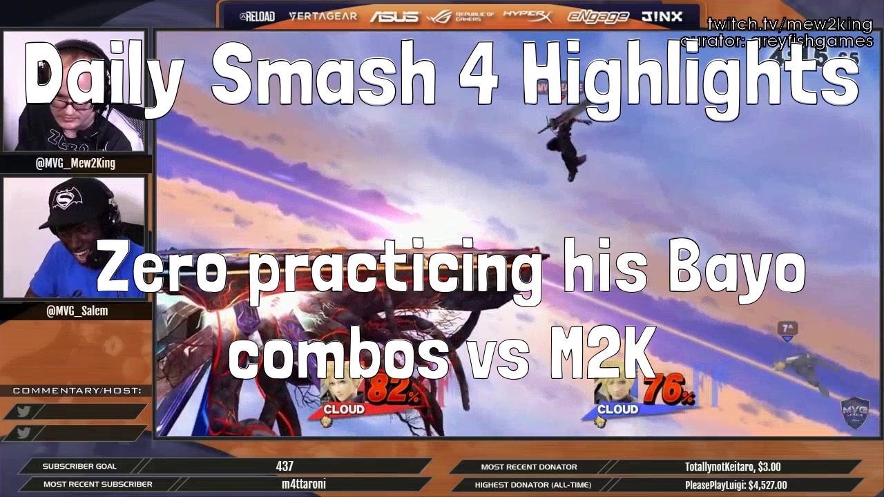Daily Smash 4 Highlights: Zero practicing his Bayo combos vs M2K - YouTube