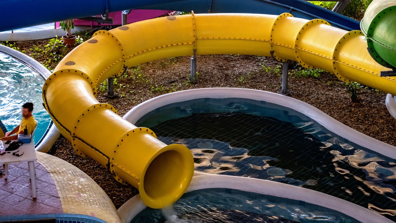 Yellow Anaconda Water Slide at Sunshine Aquapolis Water Park - YouTube