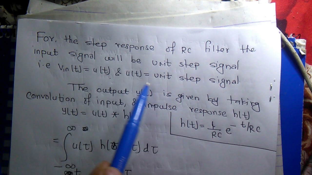 Impulse response and unit step response of RC filter - YouTube