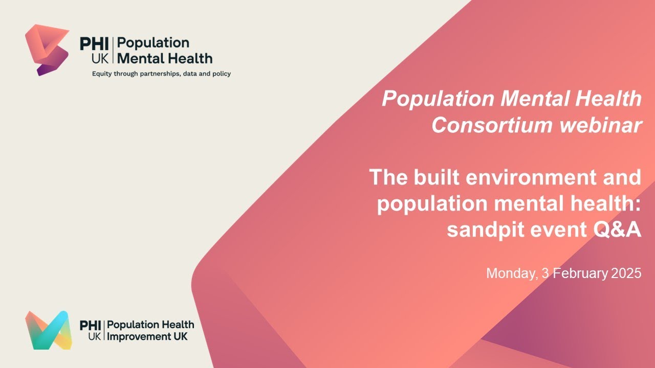 The built environment and population mental health: sandpit event Q&A - YouTube