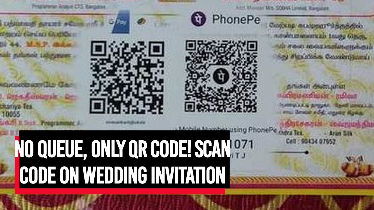 No Queue, Only QR Code! Couple Prints Scan Code on Wedding Invitation ...