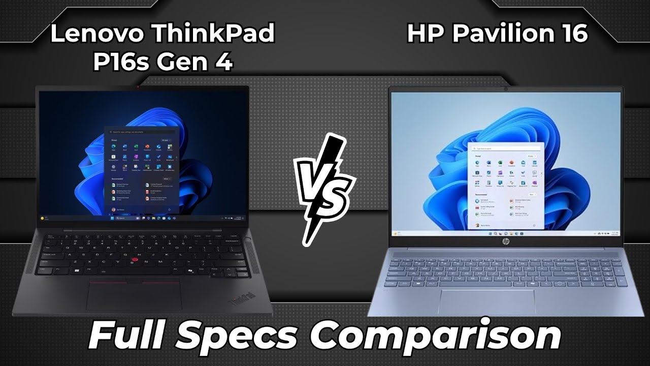 Lenovo ThinkPad P16s Gen 4 vs HP Pavilion 16 🔥 Full Specs Comparison ...