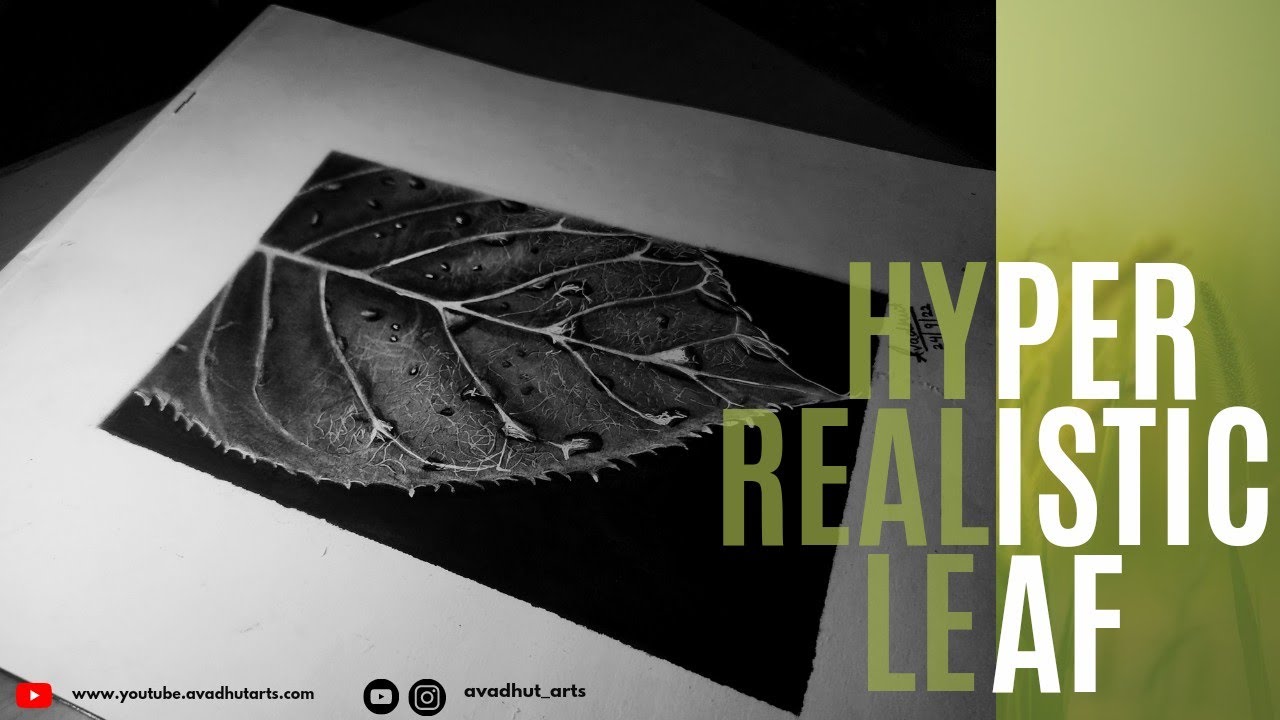 This is how I made this realistic leaf sketch! - YouTube Music