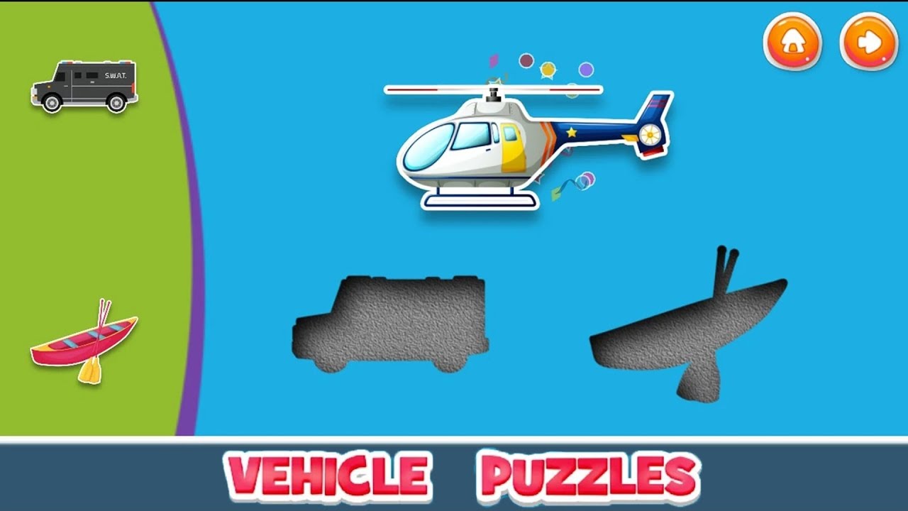 Vehicle Puzzles and Sounds - Colorful Game for Toddlers and Preschool ...