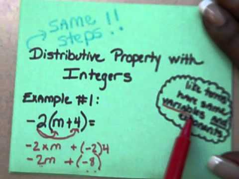 Distributive Property with Integers - YouTube