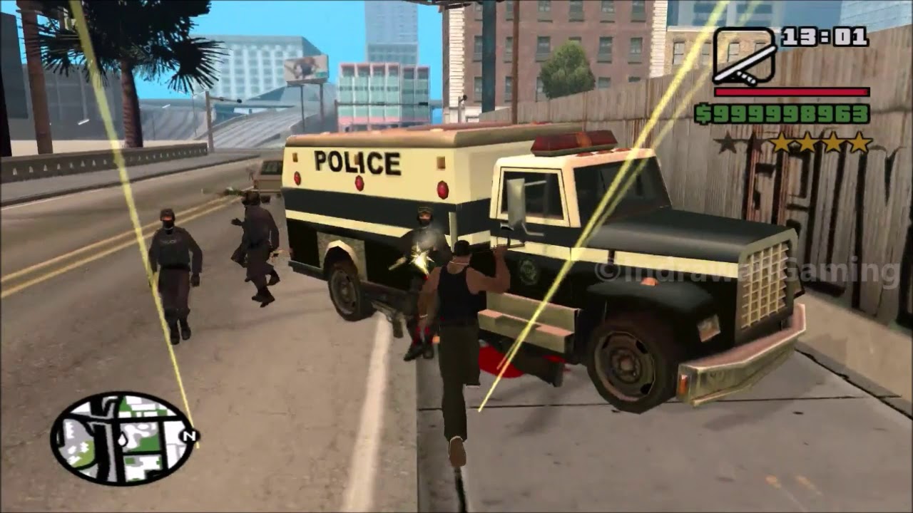 GTA San Andreas - CJ Rampage with Local Peds and Law Enforcement - YouTube