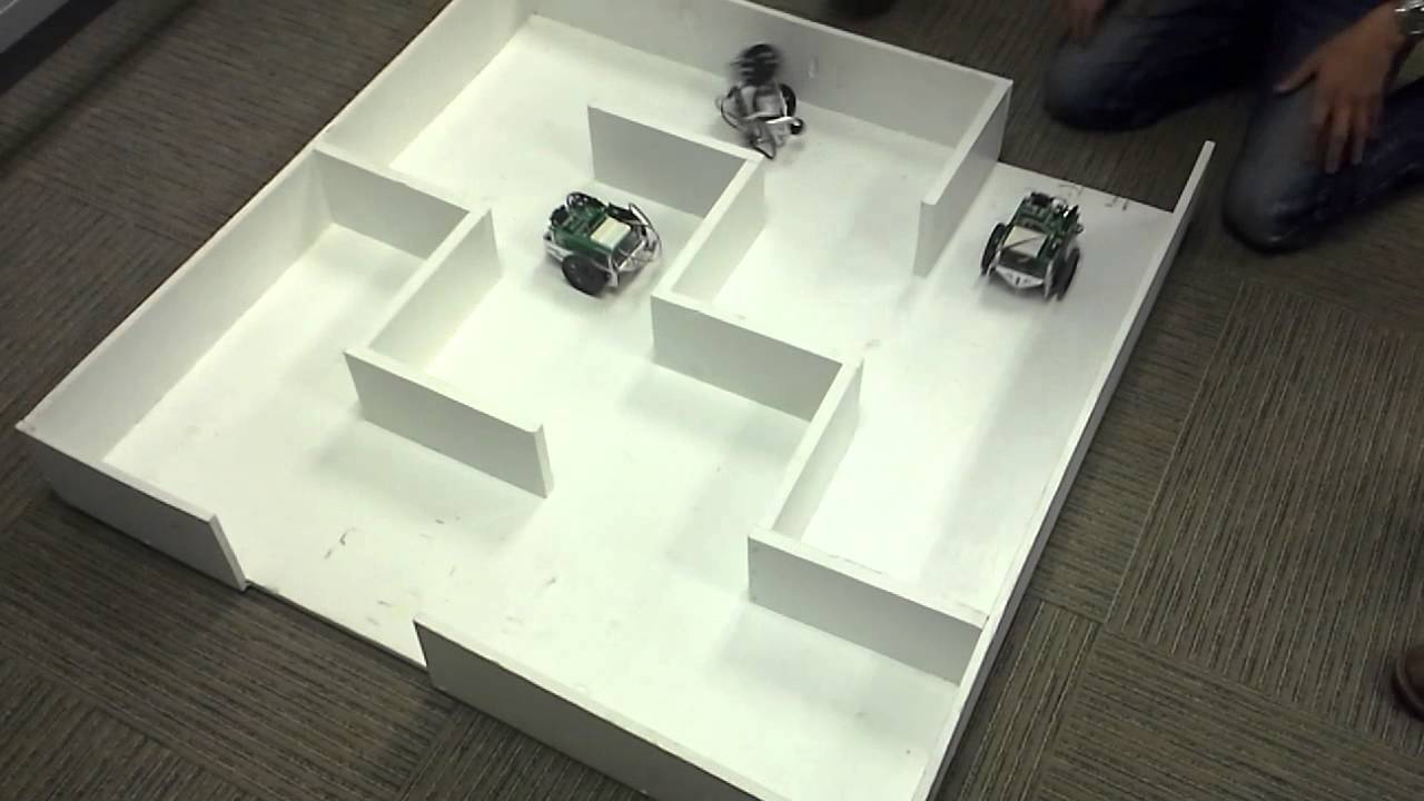 MAZEBOT - Parallax BoeBot Solves Maze - YouTube