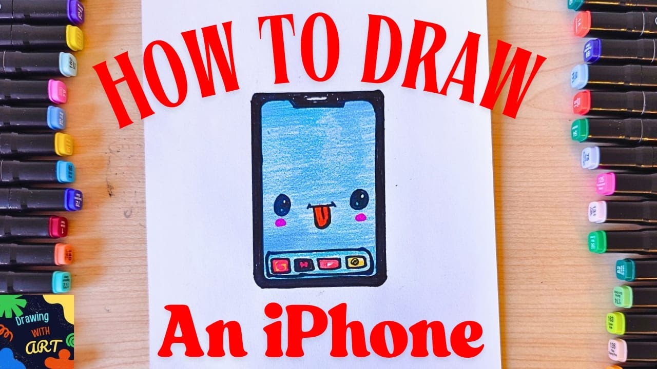 How To Draw AN IPHONE | Draw with aRT - YouTube