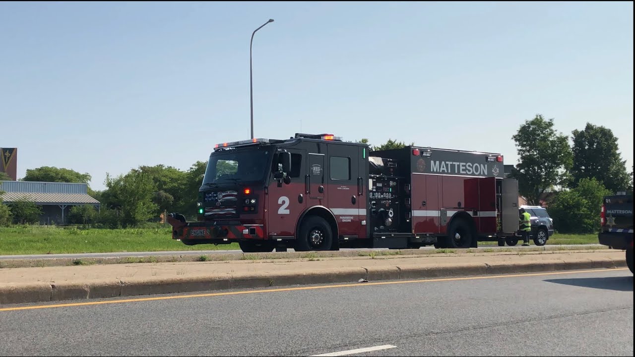 Matteson Fire Department MVA - YouTube