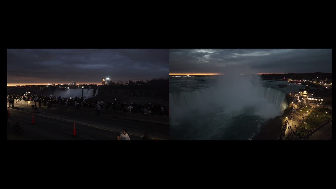 Total Solar Eclipse from Niagara Falls Canada April 8, 2024 Full View ...