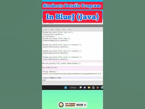 Students Details Program in BlueJ ll Java programming ll Bluej Program ll. - YouTube