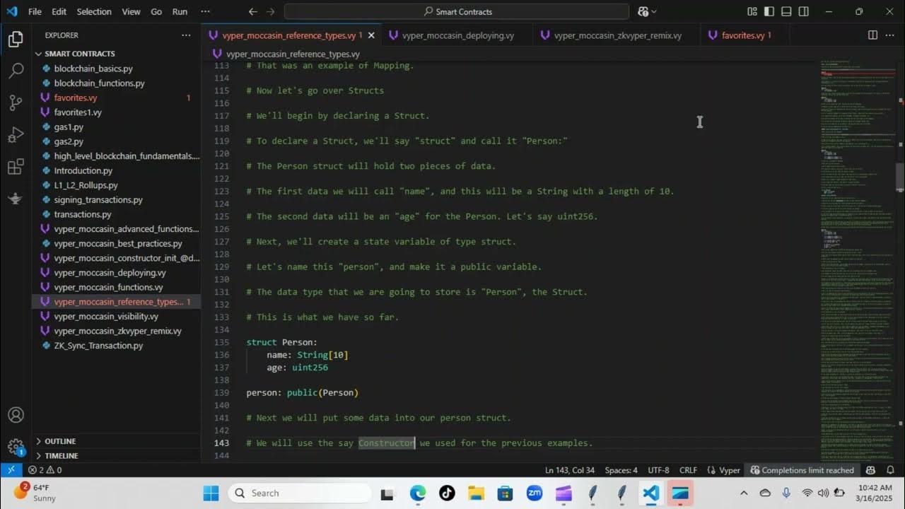 Python Papi / Smart Contracts - Vyper Moccasin Reference Types - Day 7 - YouTube