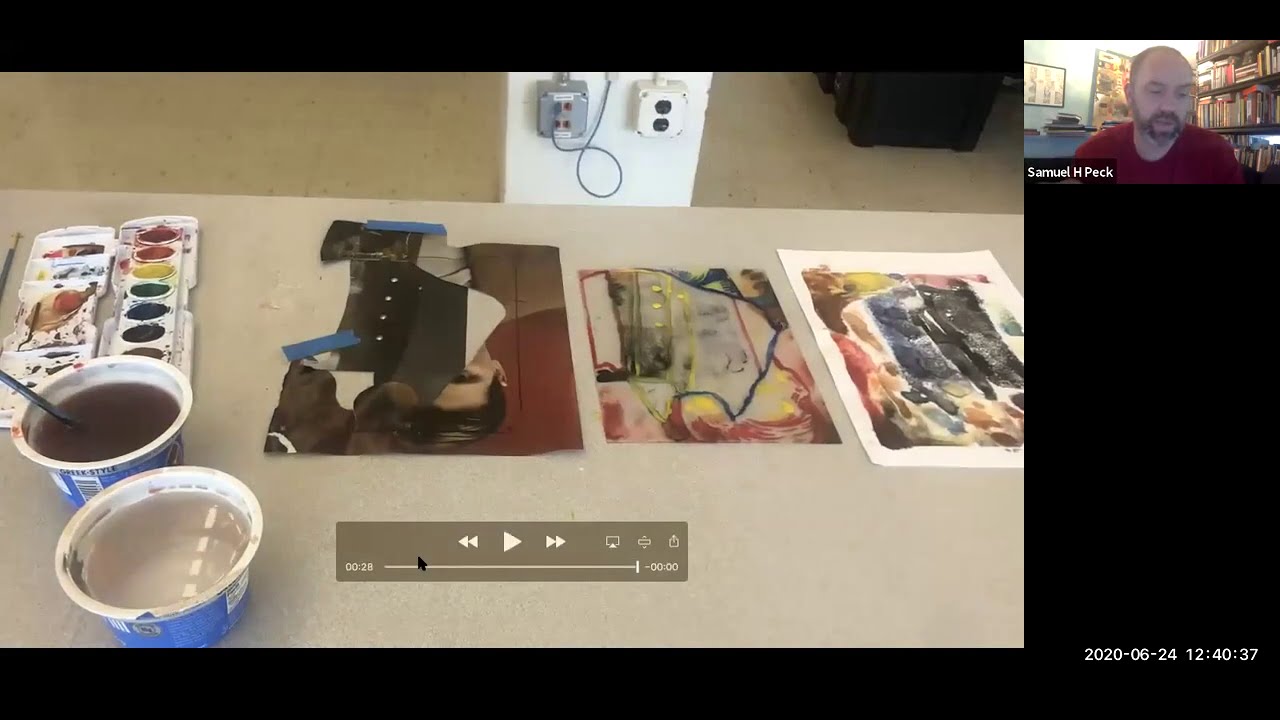 Mono-Print: Painting the Plexi-Glass Plate - YouTube