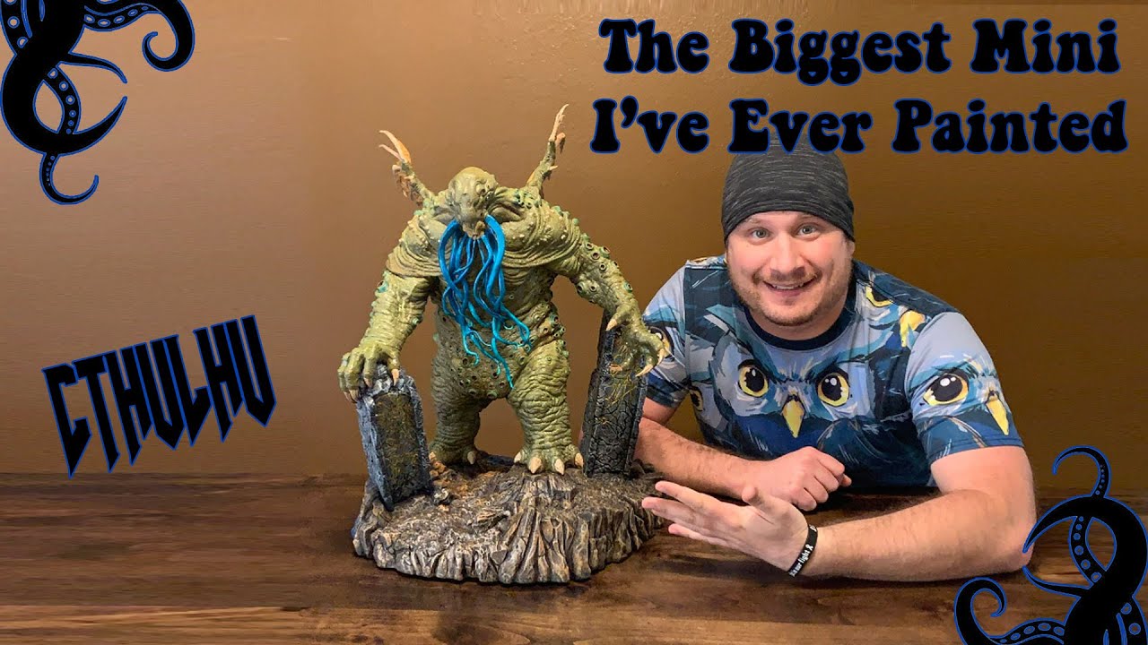 Painting a 2 foot tall Cthulhu Miniature - YouTube