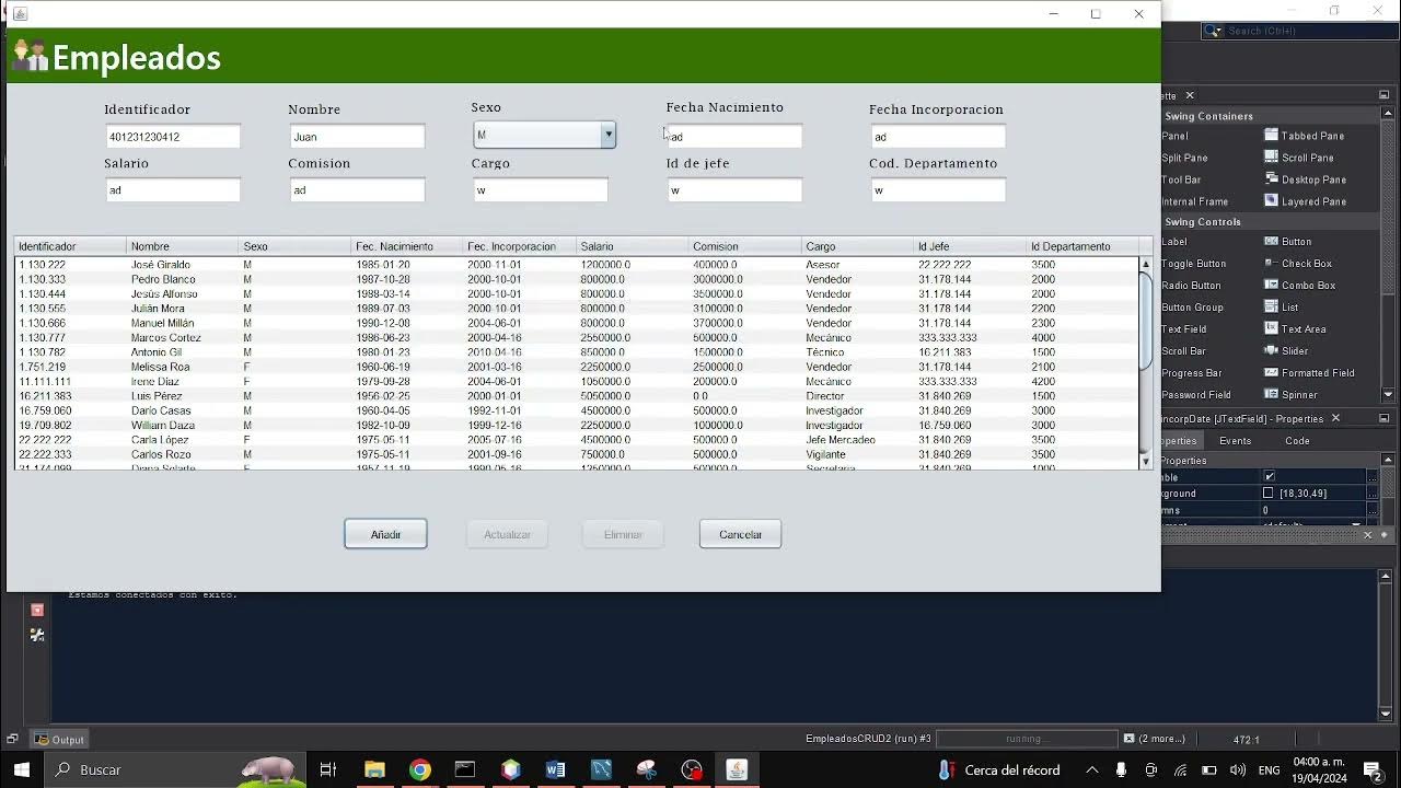CRUD Nomina, Java Swing - MySQL - YouTube