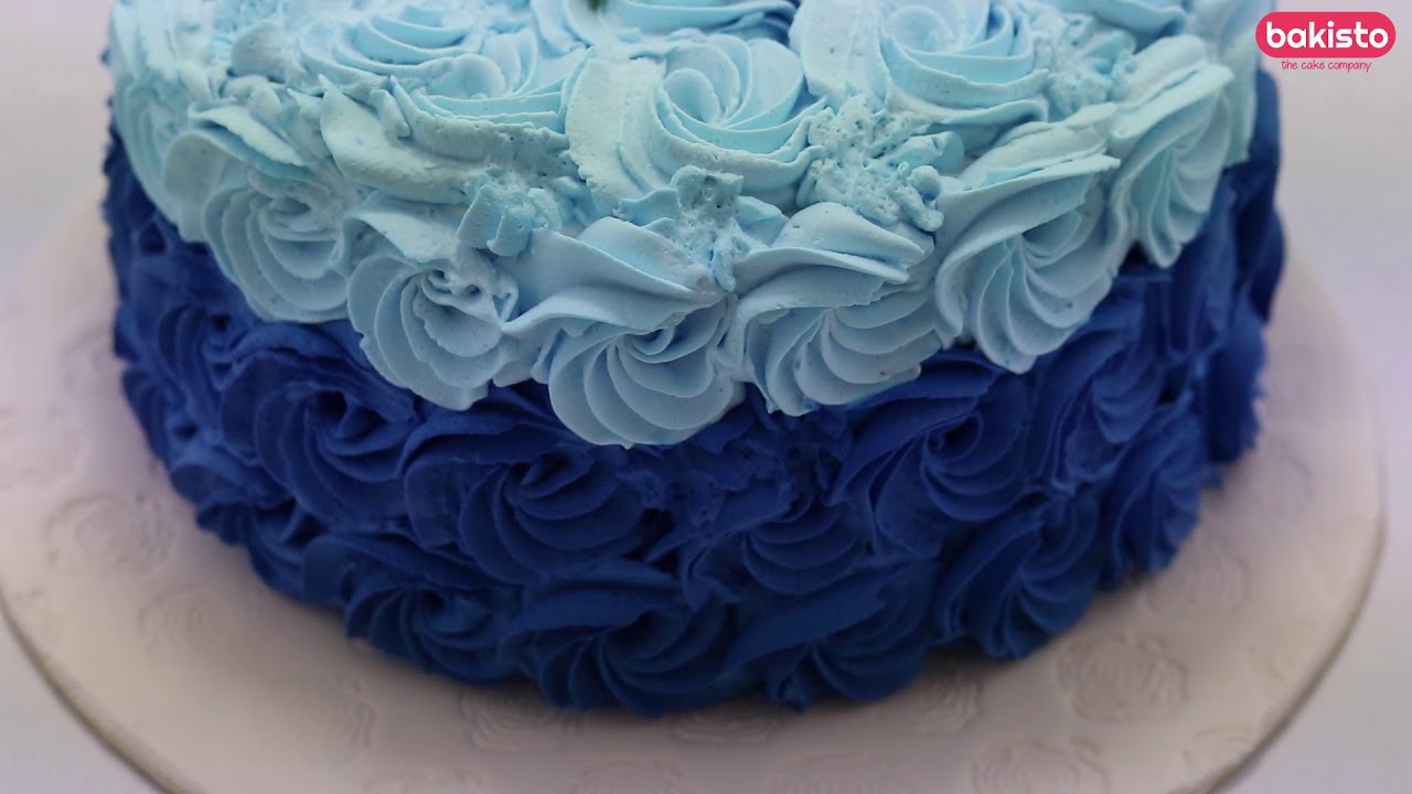 Elegant Blue Cream Cake by bakisto pk - YouTube