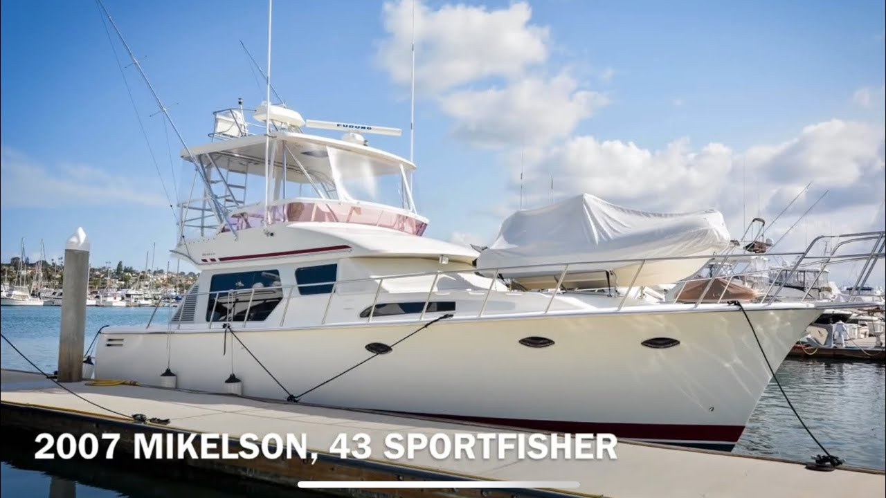 2007 Mikelson 43 Sportfisher, conv drive - YouTube