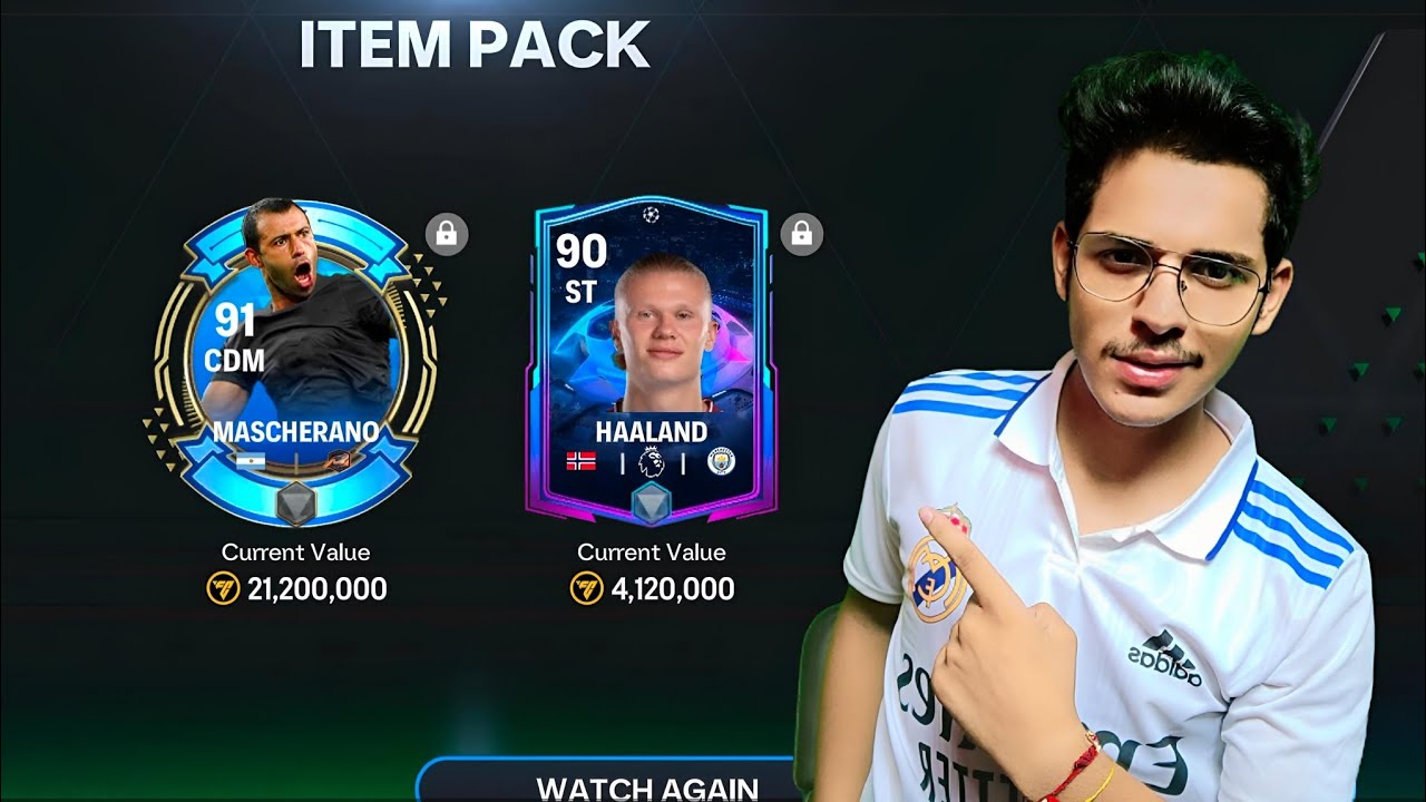 FREE ITEM PACK! 90 OVR HAALAND & 91 MASCHERANO IN EA FC MOBILE 24 - YouTube