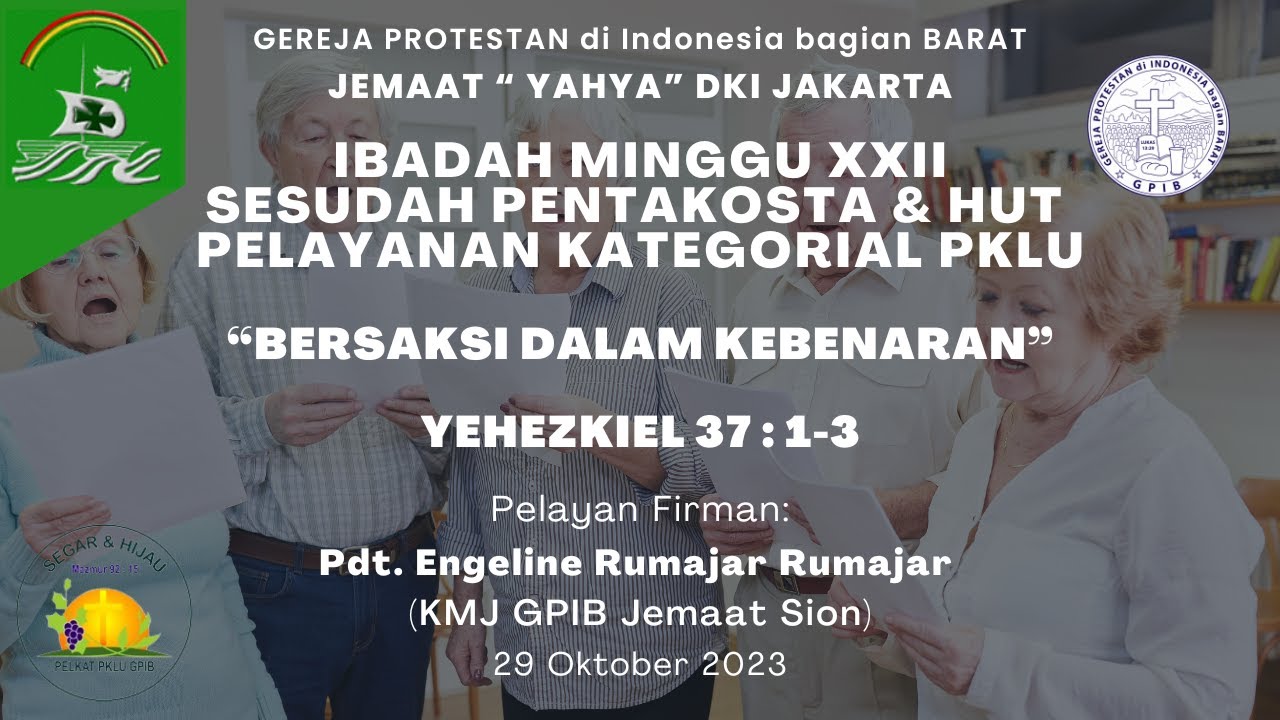 Gpib Yahya Ibadah Minggu Xxii Sesudah Pentakosta 29 Oktober 2023