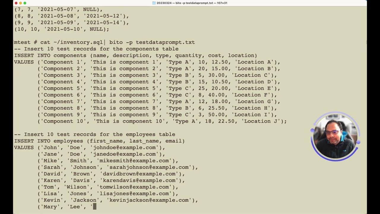 Generate Test Data in seconds! | Automate Your Coding Tasks with Bito ...