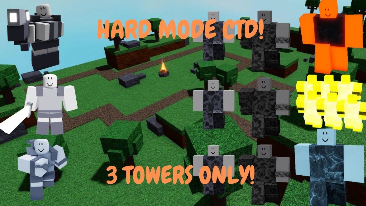 Trying to beat hard mode on ctd will only 3 towers! - YouTube