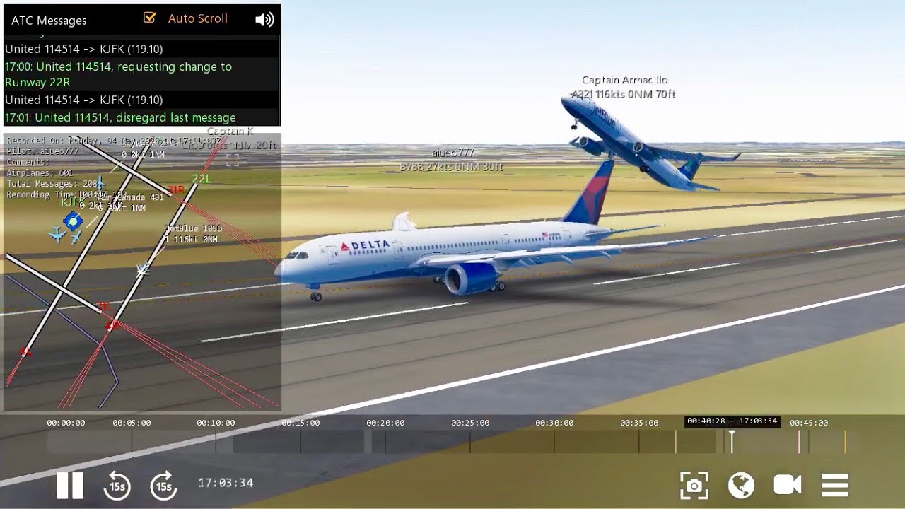 infinite flight 衝突事故を神回避 Miraculously, the accident was avoided. - YouTube