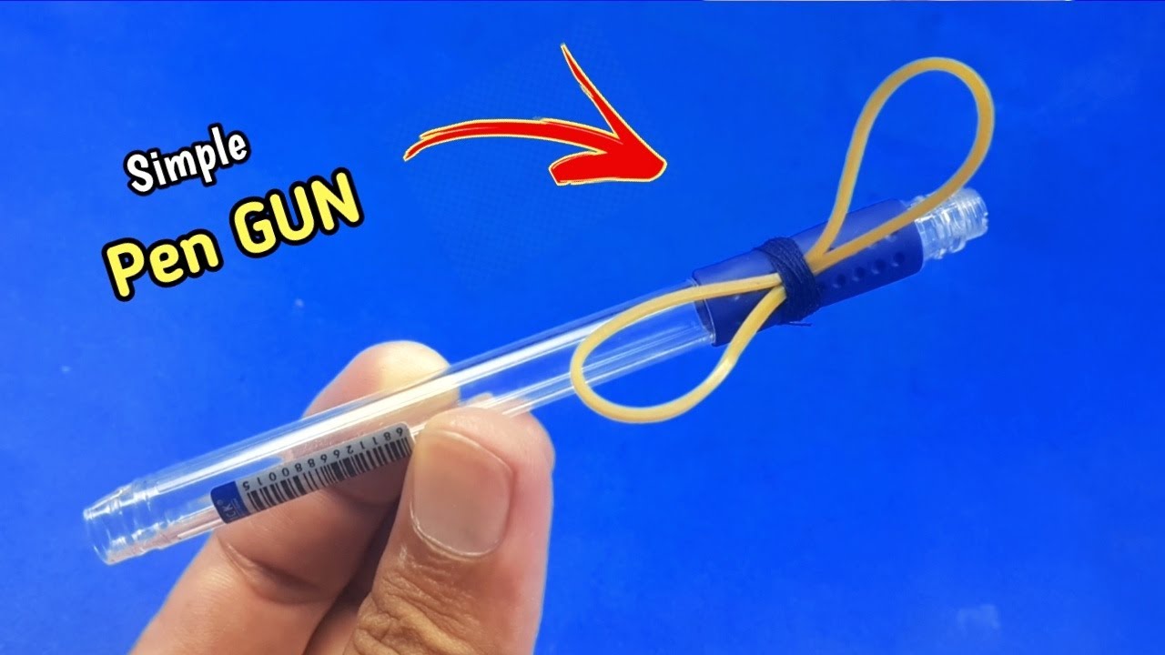 How to make Pen Gun easy | Pen Gun with Rubber Band - YouTube
