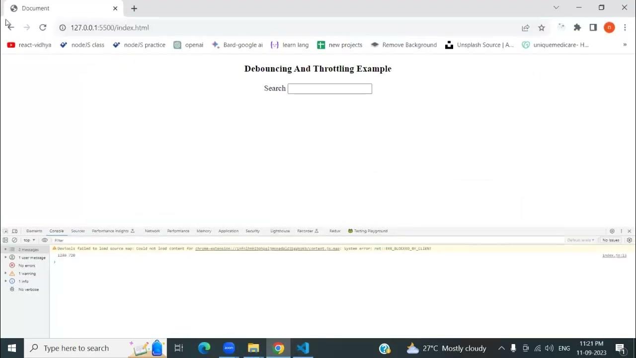 Debouncing and Throttling - Simplest Example - YouTube