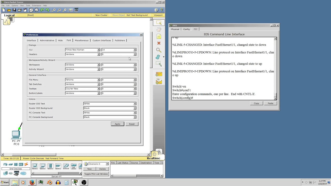 How to Change CLI Fonts -- Packet Tracer - YouTube