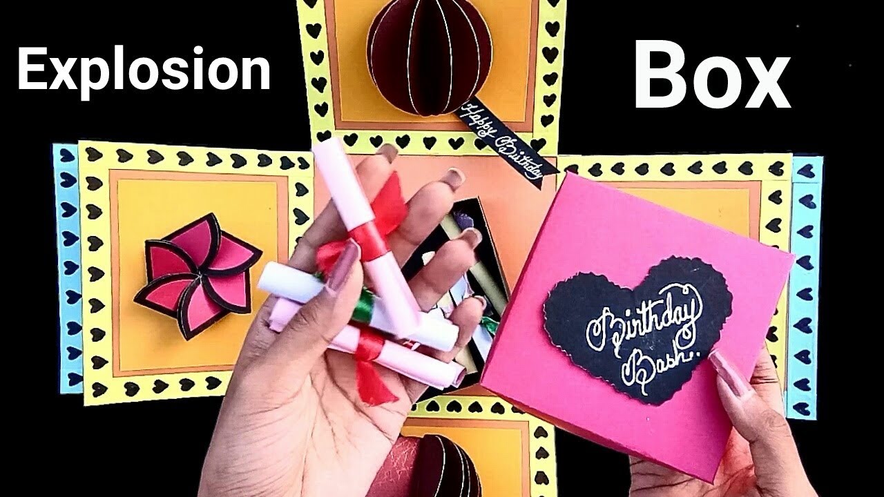 Birthday explosion box ideas | Craft with us | - YouTube