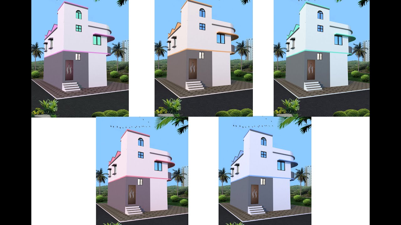 modern house 3d paint ideas for india || 3d home paint elevation ...