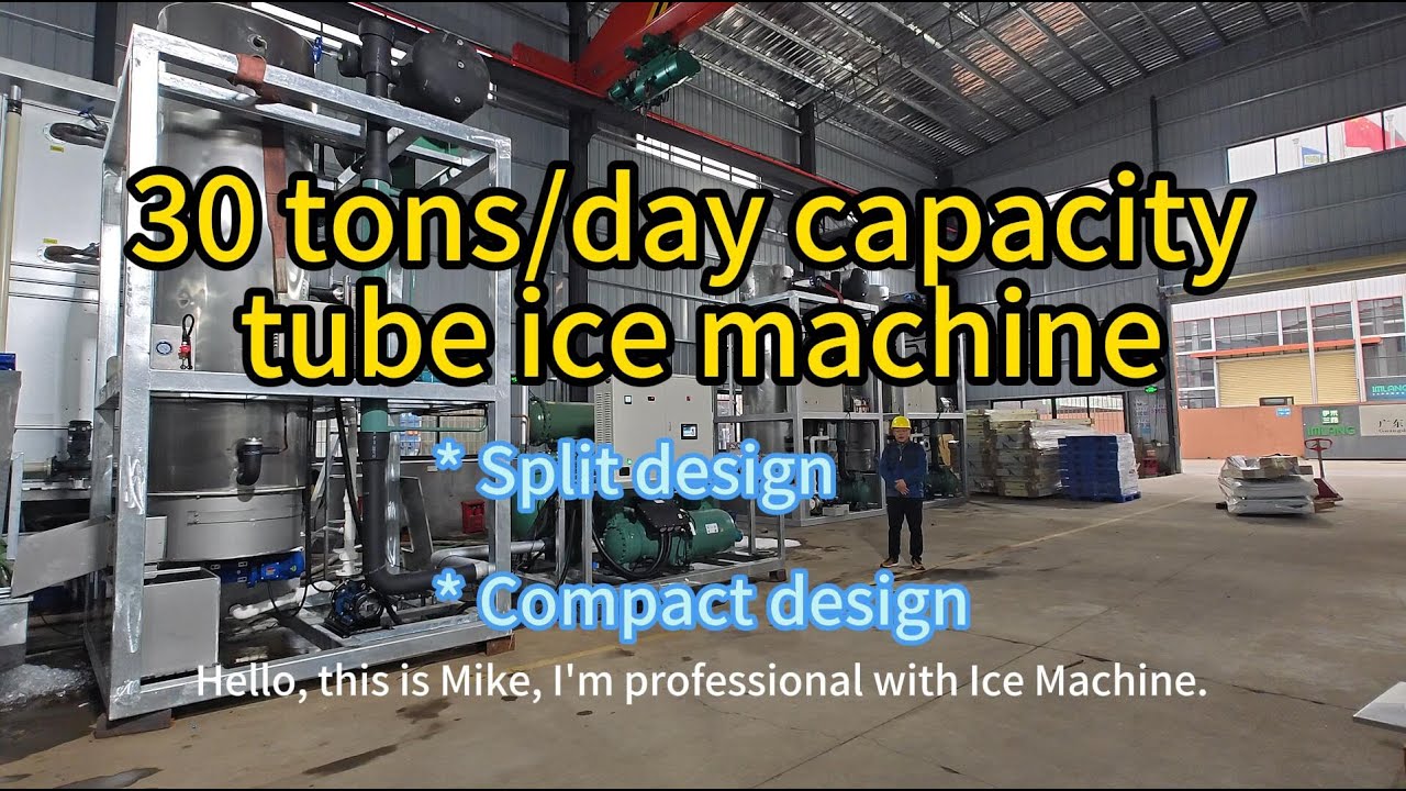 30 tons capacity tube ice machines - YouTube