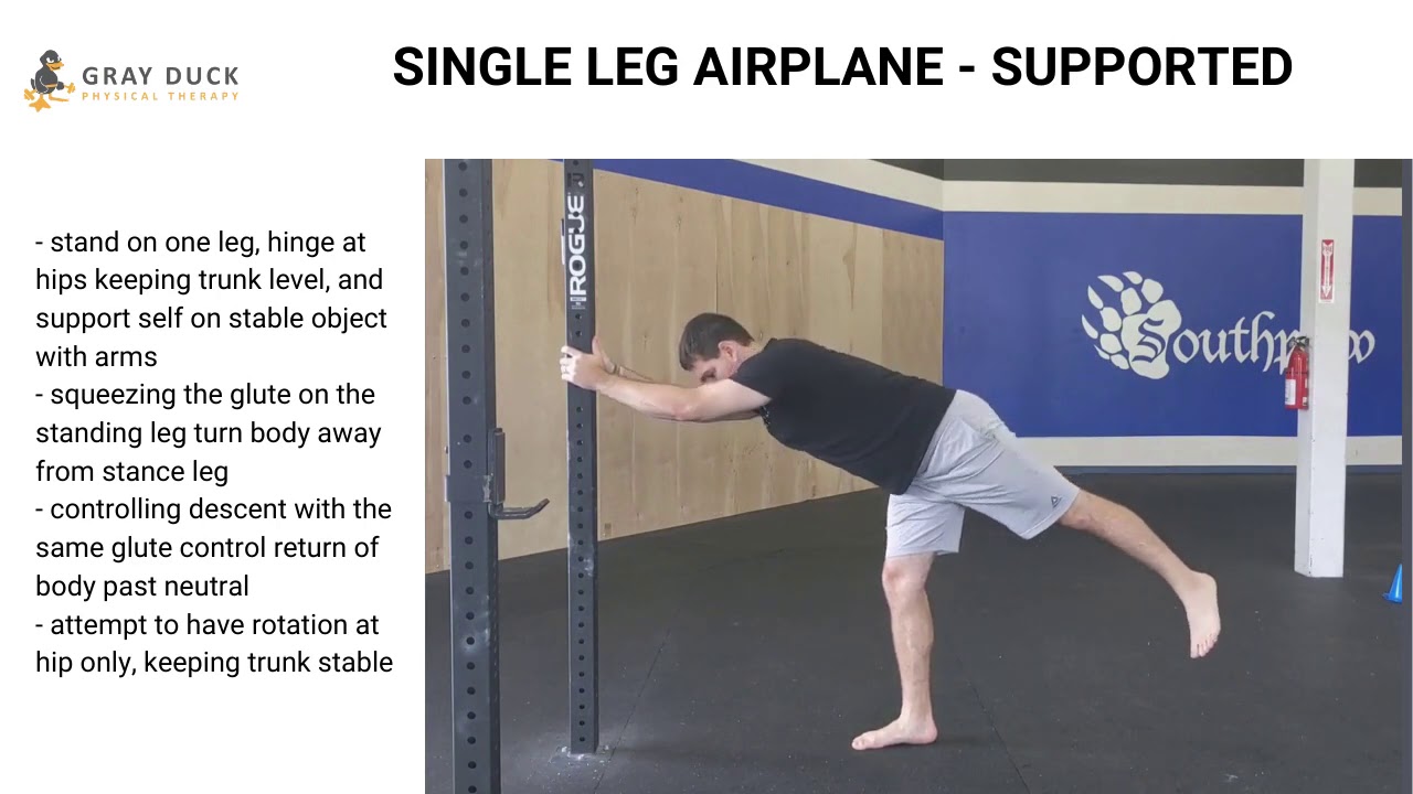 Single Leg Airplane - Supported - YouTube