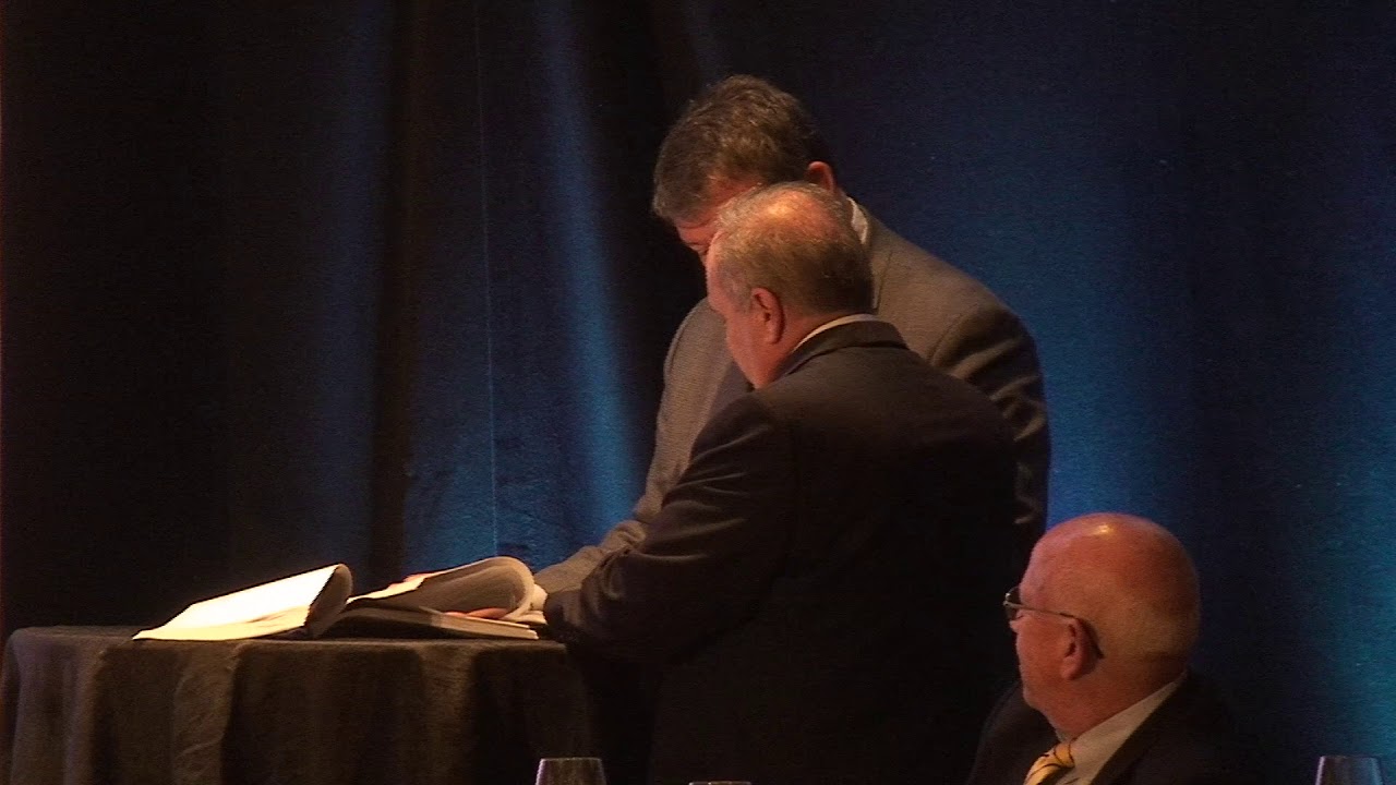 George Latimer and John Fareri sign the North 60 lease agreement - YouTube