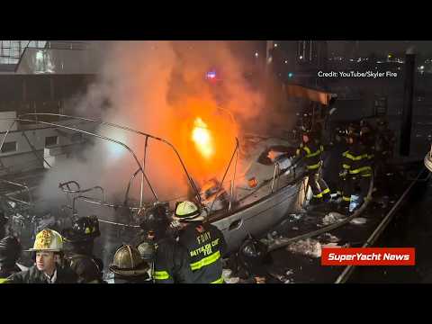VIDEO: Sailing Yacht Bursts into Flames in NYC | SY News