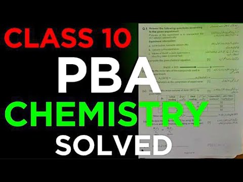 Chemistry Class 10 PBA Answer key FBISE 2025 Chemistry MCQ PBA SSC II ...
