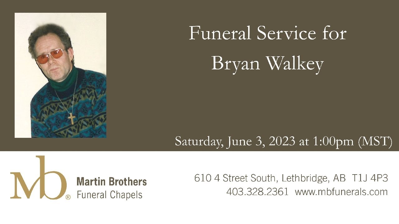 Funeral Service for Bryan Walkey - YouTube