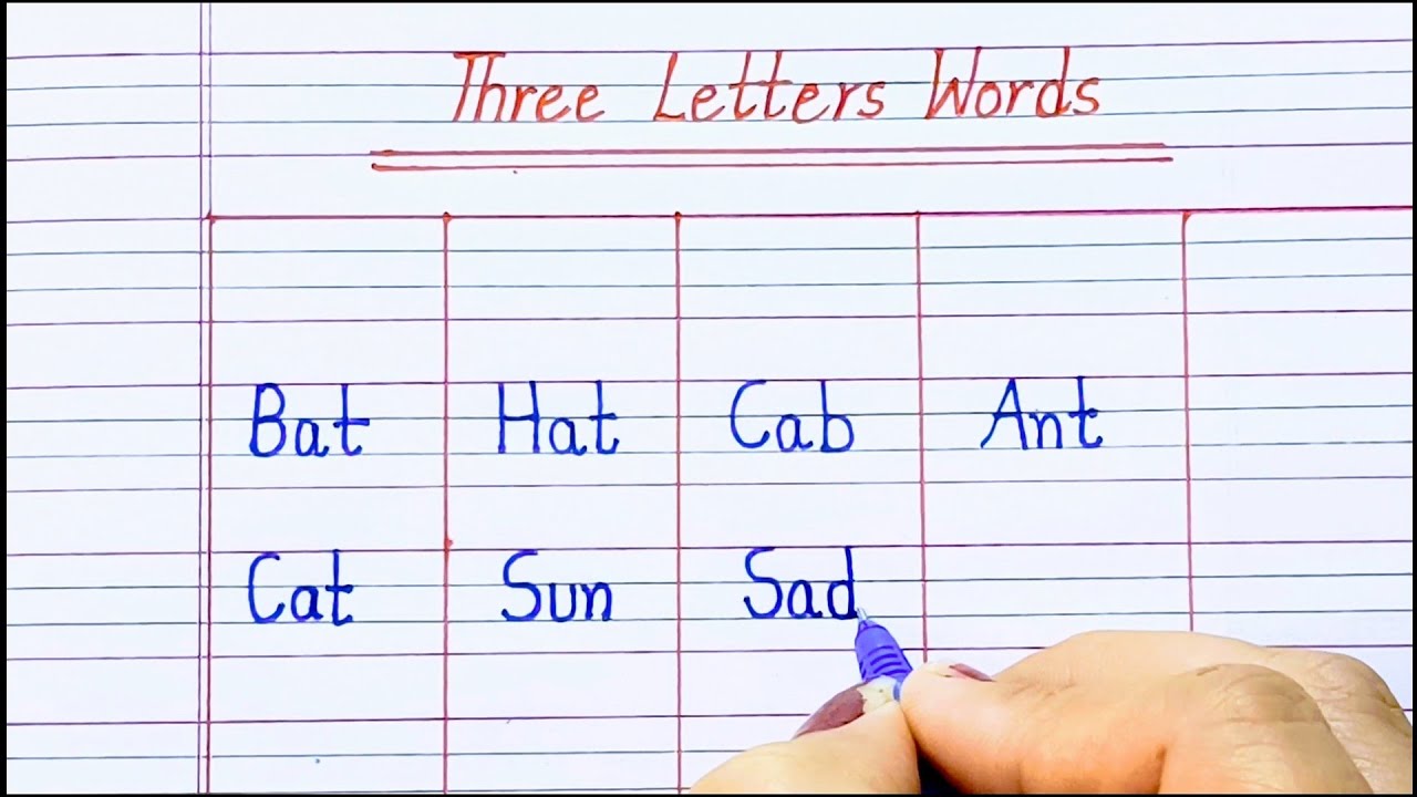 Three Letter Words || Learn and Write 3 Letters Words || Phonic Sound ...
