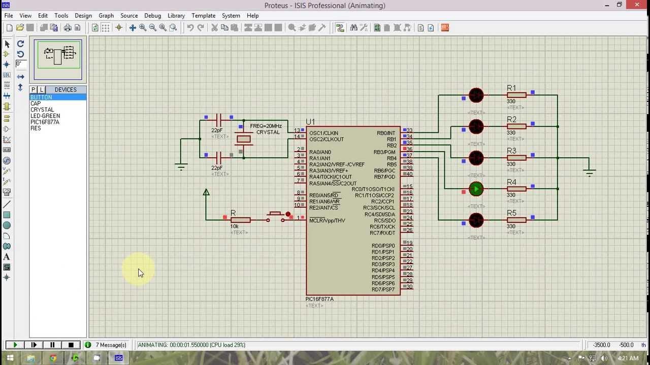LED Blinking Using PIC16F877A & CCS C Compiler - YouTube