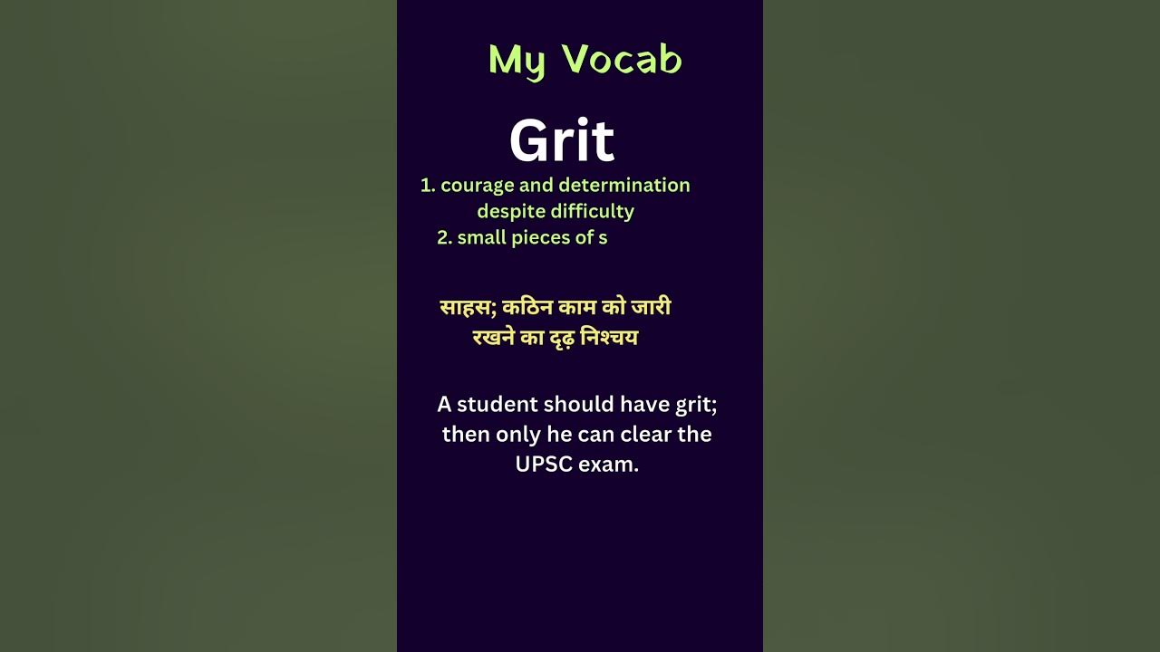 Meaning of grit - YouTube