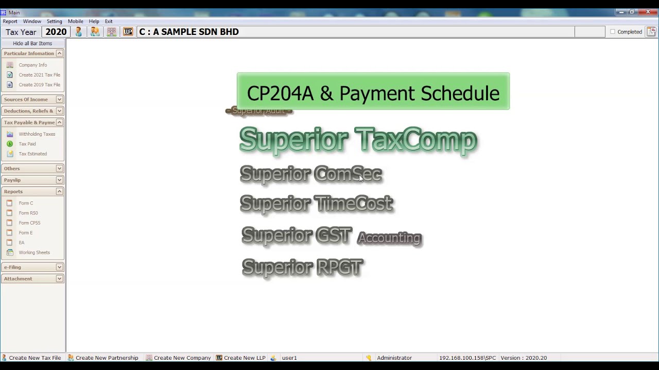 Superior TaxComp - CP204A Payment Schedule - YouTube