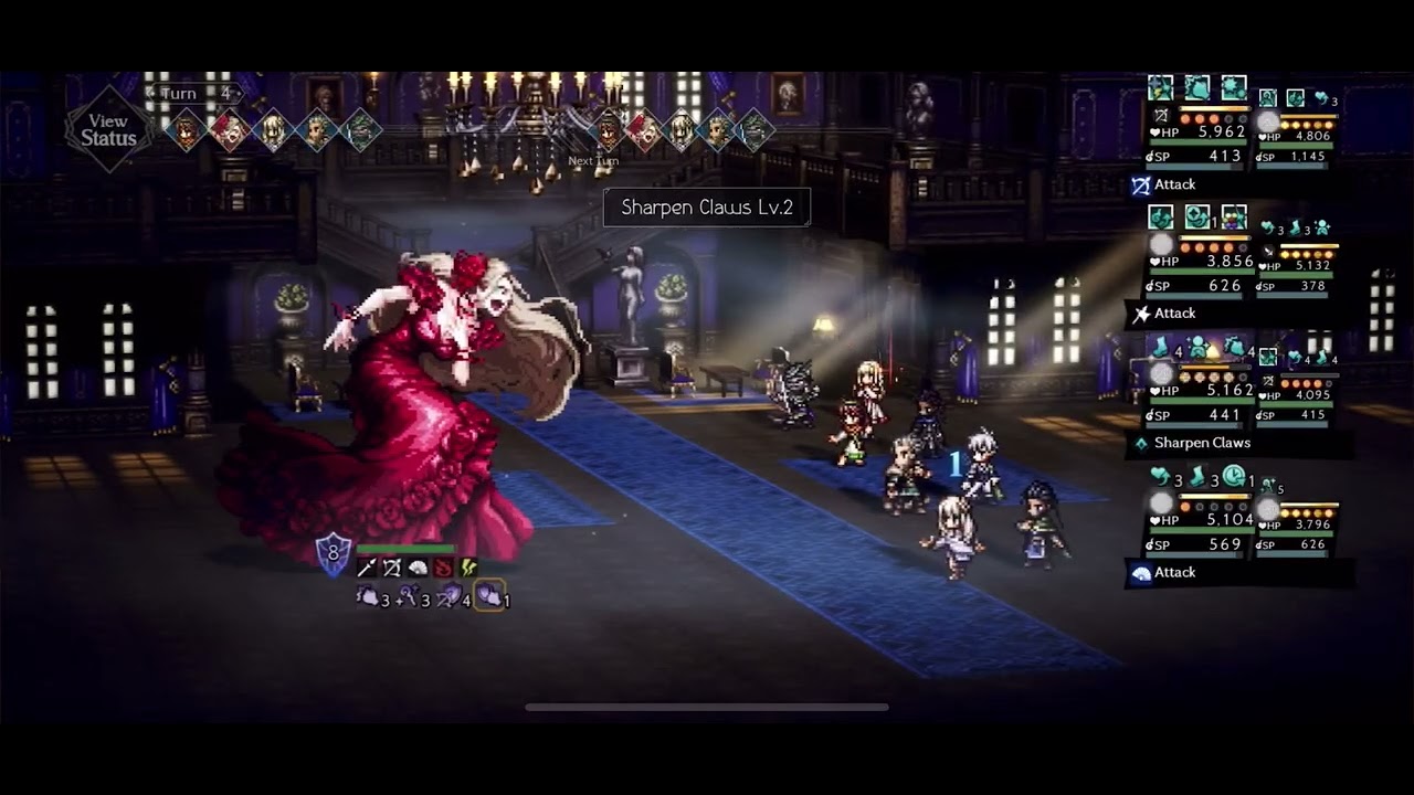 Octopath Traveler CotC | Francesca the Actress 💃 EX 3 (6 Turns) with ...