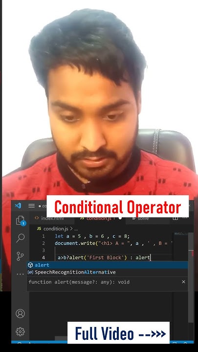 Conditional Operator In Javascript - YouTube