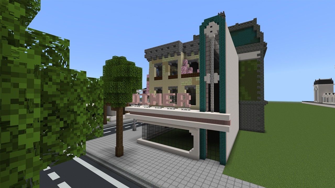 Let's Build A City: Ep 37: American Diner | Minecraft Time-Lapse - YouTube
